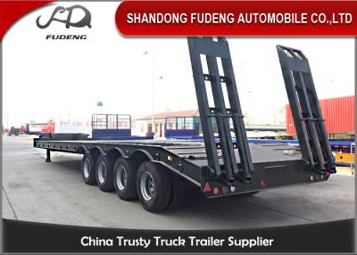 China Four Axles Steel Material Lowboy Tractor Trailer Payload 100 / 120 Tons for sale