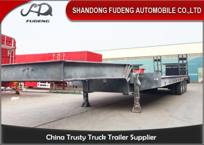 China 4 axles low bed semi trailer low loader 80 ton trucks and trailers for sale
