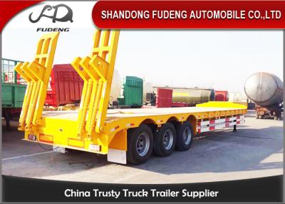 China Three Axles Hydraulic Low Bed Semi Trailer Load Capacity 40 - 80 Tons for sale
