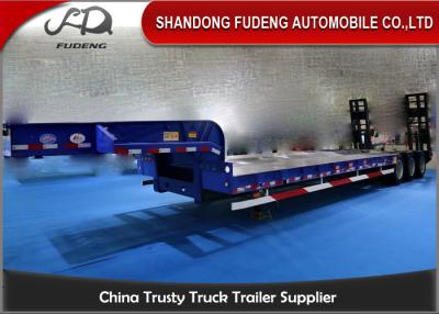 China Transport Heavy Large Machine Low Flatbed Trailer , 45 Ton - 55 Ton Low Bed Trailer for sale