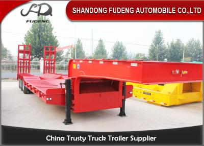 China 60 - 80 Tons Payload Low Bed Semi Trailer For Machinery Transportation for sale
