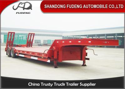 China Heavy duty trailer low bed semi trailer 2 / 3 / 4 axles 40 / 80 / 100 tons capacity for sale