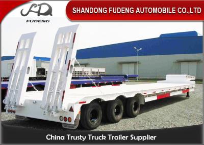 China 50 tonne Gooseneck low bed semi truck trailer for heavy equipment transport for sale