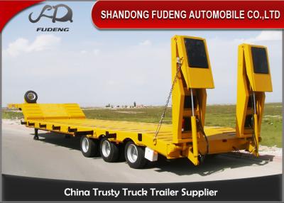 China 120ton Loading Capacity Low Bed Semi Trailer Of 15000 Mm Overall Length For Heavy Machinery Transport for sale