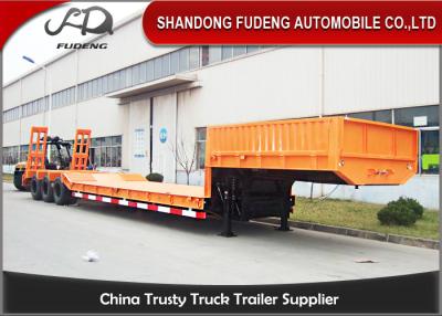 China SKD Type Low Base Trailer , Machine Carrying Gooseneck Truck Low Bed Trailer  for sale