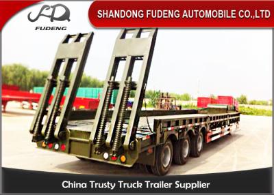 China Spring Ladder Gooseneck Low Bed Semi Trailer Carrying Capacity 65 Tons for sale