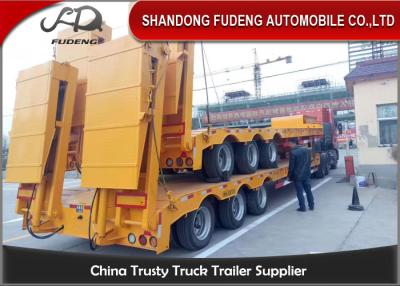 China 80 ton Gooseneck low loader Low Bed Tractor truck trailer sale Hydraulic ramp for sale