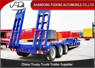 China 50000 Kilograms Low Bed Semi Trailer FUWA Tri-Axles Mechanical Suspension for sale