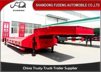 China 2 axles low bed semi trailer 30 ton low loader with mechanical ladder for sale