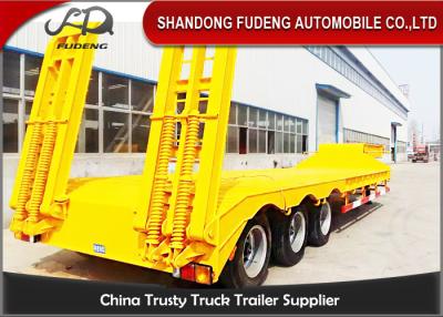 China Three Axles 80000 Kilograms Low Bed Semi Trailer Mechanical / Air Suspension for sale