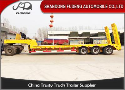 China 40 ton Gooseneck Lowbed semi Trailers low load truck trailer sale Three axle for sale