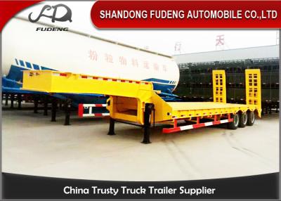 China 3 Axles Low Bed Semi Trailer Sale  In  Africa 50 Ton With Ramp 12 Wheelers for sale