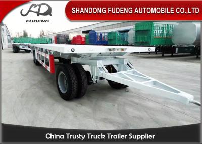 China Farm Goods Transport Semi Flatbed Trailers With Towing Drawbar Carbon Steel Material for sale