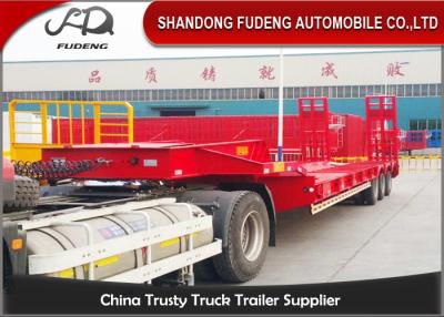 China Heavy Duty 70T Three Axle Low Bed Semi Trailer With Spring Ramp for sale