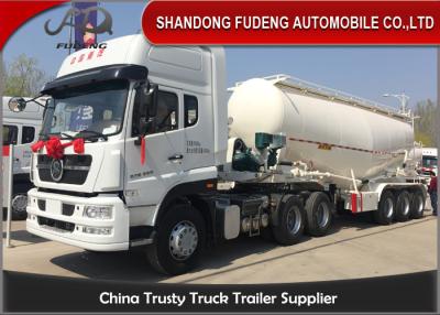 China 3 Axle 35cbm - 55cbm Powder Bulk Cement Semi Trailer With 12 Wheeler for sale