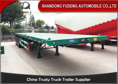 China BPW Axle 40ft Heavy Duty Flatbed Trailer With Super Single Tire Air Suspension for sale