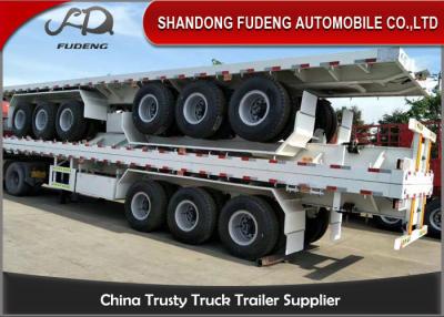 China 35 Ton 12 Wheeler Flatbed Container Trailer 3 Axle Semi Trailer 2500 *2500 * 1550mm for sale
