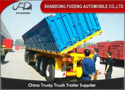 China 3 Axle 60CBM 100Ton Side Dump Semi Trailer Use To Coal Mine With HYVA Lifting System for sale