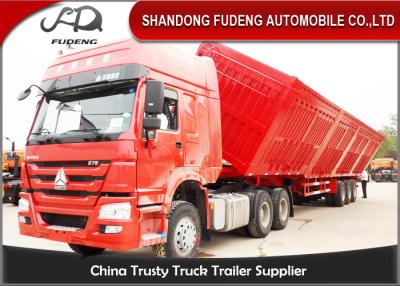 China 45 Ton 4 Axle Side Tipping Dump Semi Trailer 11000*2500*3300mm for sale