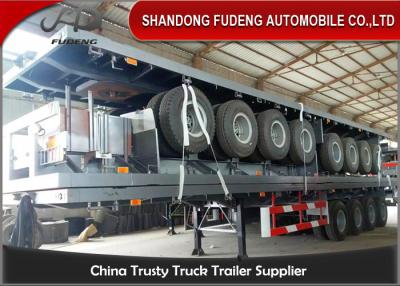 China 40 Foot High Bed Semi Trailer With 4 Axles For Carry Container , Cement Bags With Warranty for sale