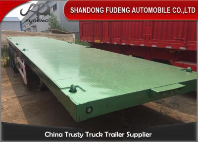 China 40ft 20ft 3 Axles Flatbed Container Trailer , Container Semi Trailer 60-70Tons for sale