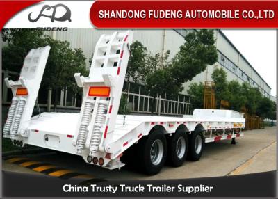 China 3 Axle 60 Ton Low Bed Semi Trailer Truck , Low Loader Trailers  Dimension Customized for sale