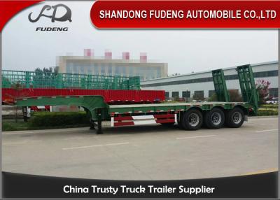China 30 Ton - 60 Ton -100 Tons Customized Lowboy Semi Trailers / Drop Bed Low Loader Trailer for sale