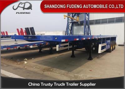 China 40 Tons Semi Flatbed Container Trailer With Front Board For Longlife for sale