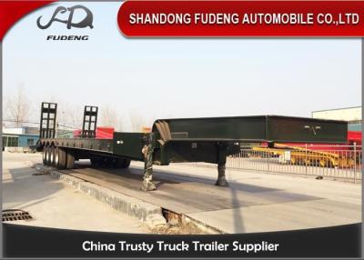 China CE 4 Axles 100 Tons Low Bed Semi Trailer Carry Excavator Equipment for sale
