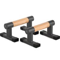 China Paralettes Stands Push up Bars Double Rod Trainer Sport Rack Wooden Push up Bracket Bars for sale