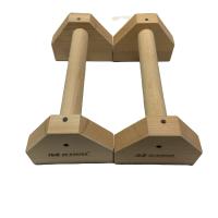 China Pushup Stand Wooden Push up Bars Gym Gear Equipment with Anti-slid Parallettes Wooden Push up Bars for sale