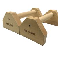China Pushup Stand Wooden Push up Bars Gym Gear Equipment with Anti-slid Parallettes Wooden Push up Bars for sale
