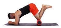 China Customized Yoga Pilates Supplies EPP Foam Shaft Fitness Muscle Relaxer Black Solid Foam Roller for sale