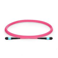 China MPO /MTP Om4 50/125 8-Core Multimode Fiber Optic Cable LSZH Fiber Optic Patch Cord / Jumper for sale