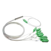 China SC APC 900um 1x8 Fiber PLC Splitter Single Mode Mini Steel Tube for sale