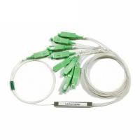China SC APC 900um 1x8 Fiber PLC Splitter Single Mode Mini Steel Tube for sale