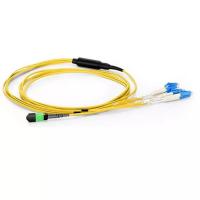 China Singlemode MPO MTP Fiber Patch Cord LSZH Jacket Fanout 8 Cores OS2 LC Connector for sale