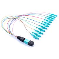 China FTTH MPO MTP Patch Cord Female To LC  12 Fibers Fan Out Fiber Optic Cable for sale