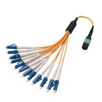 China FTTH MPO MTP Patch Cord Female To LC  12 Fibers Fan Out Fiber Optic Cable for sale