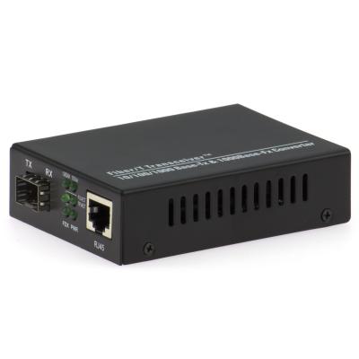 China 10 100 1000M SFP Fiber Media Converter SFP To RJ45 UTP Full Duplex For FTTH for sale