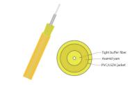 China Simplex SM/MM Indoor Fiber Optic Cable 1 Core  2mm / 3.0mm Yellow PVC LSZH Jacket for sale