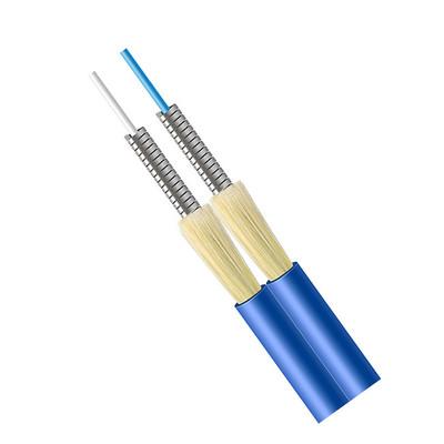 China GJSFJBV Duplex Double Tube Armored  Fiber Optic Cable  2 Core  PVC/LSZH for sale