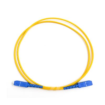 China SC To SC simplex fiber optic patch cord Singlemode 9/125um  yellow LSZH 3.0mm for sale