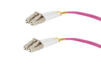 China Duplex 3.0mm LSZH OFNR LC UPC -  LC UPC Multimode  OM4  Fiber Patch Cord for sale