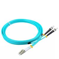 China LC - ST Fiber Optic Patch Cord Duplex UPC APC 2.0mm  PVC OM3 Blue for sale