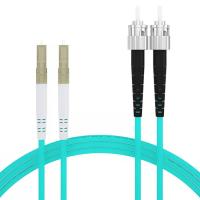 China LC - ST Fiber Optic Patch Cord Duplex UPC APC 2.0mm  PVC OM3 Blue for sale