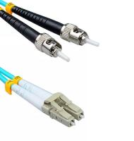 China LC - ST Fiber Optic Patch Cord Duplex UPC APC 2.0mm  PVC OM3 Blue for sale
