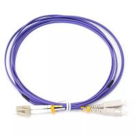 China Fiber Optic Patch Leads 2cores LC APC To SC APC OM4 50/125um LSZH Purple Duplex for sale