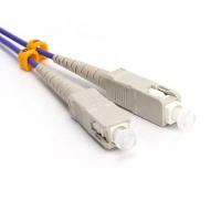 China Fiber Optic Patch Leads 2cores LC APC To SC APC OM4 50/125um LSZH Purple Duplex for sale