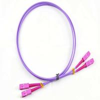China SC Patch Cord Optical Fiber Duplex 2.0mm  LSZH OFNR Multimode  OM4 Purple for sale